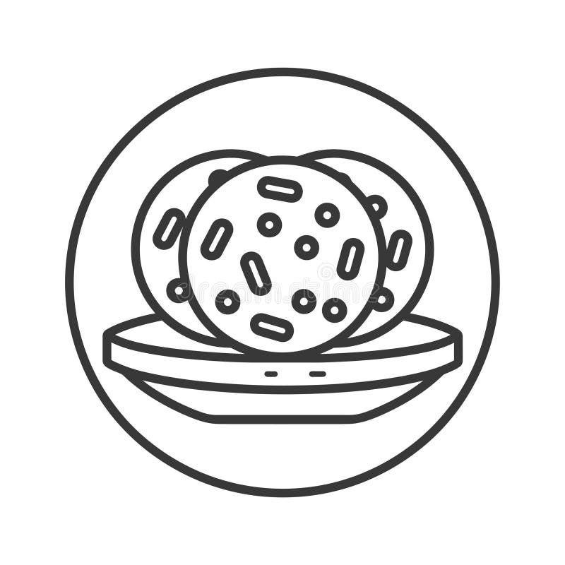 Three Cookies on a Plate with Sprinkles Stock Vector - Illustration of ...