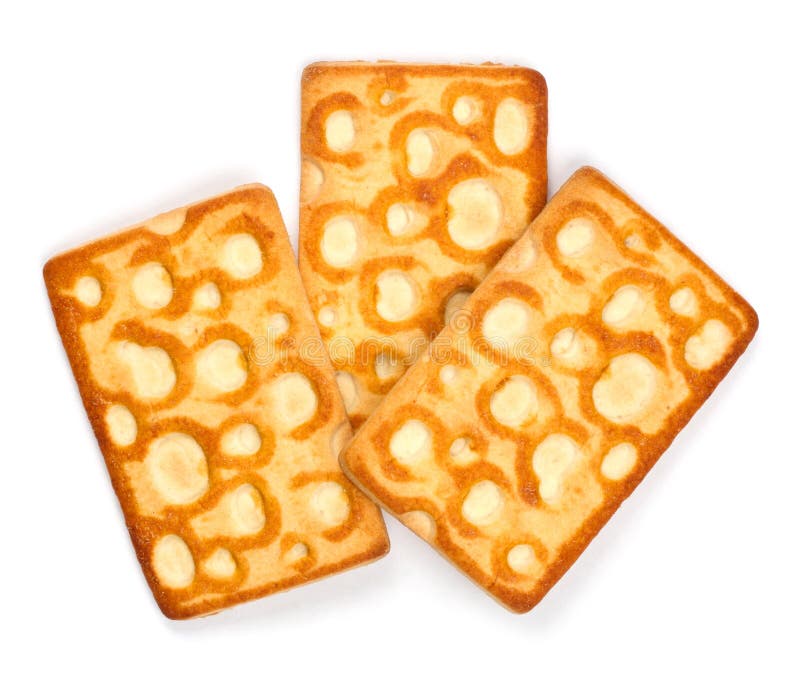 A Stack of Square-shaped Cookies on a White Background. Stock Photo ...