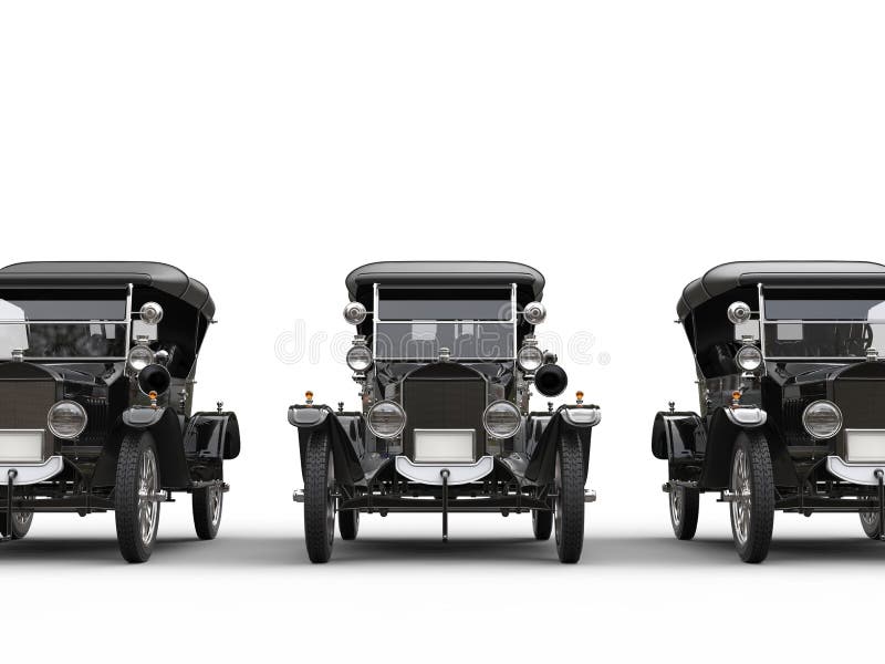 Three Cool Looking Restored Vintage Cars Stock Illustration ...