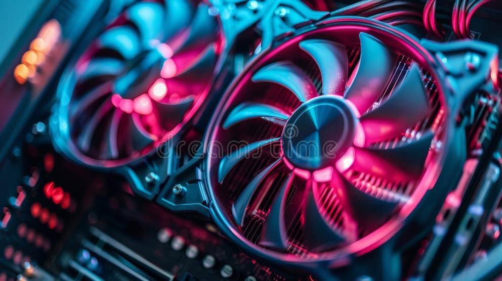 Three Cooling Fans Inside a Computer Case Stock Photo - Image of tech ...