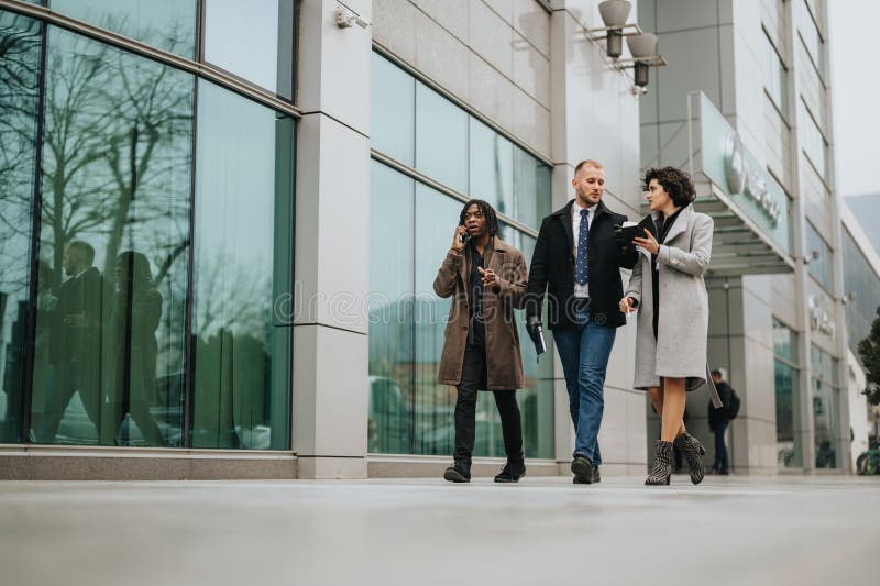 A Multi-ethnic Group of Business Professionals are Engaged in ...