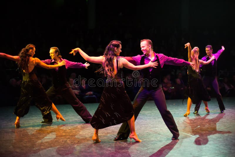 Three Couples on Stage at Performance of the Editorial Stock Photo ...
