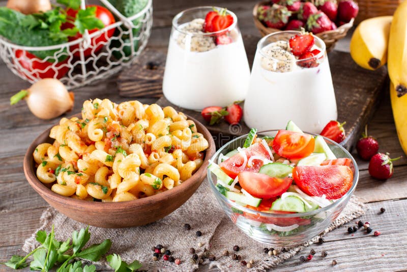 Three-course Set Menu for a Nutritious Healthy Lunch. Three Course Set ...