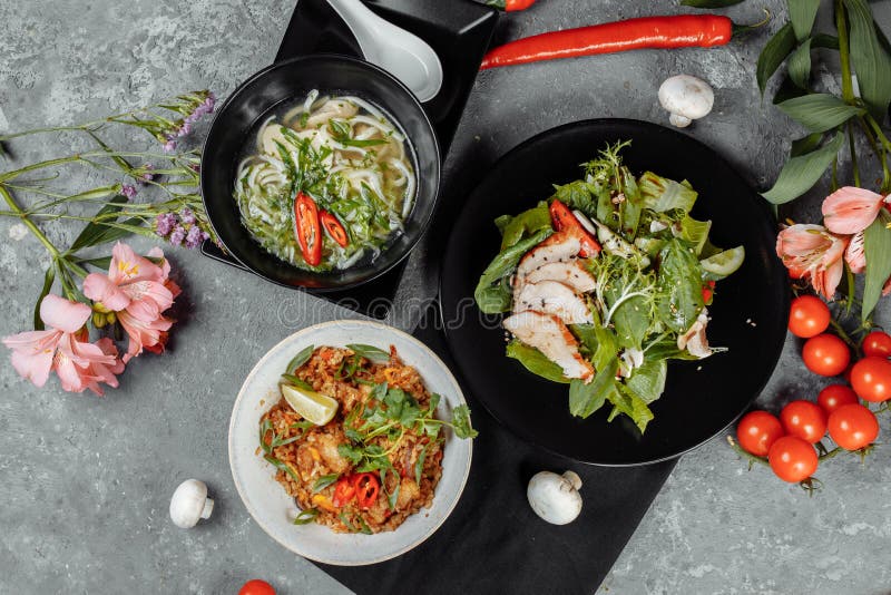 Three-course Set Menu for a Nutritious Healthy Lunch. Three Course Set ...