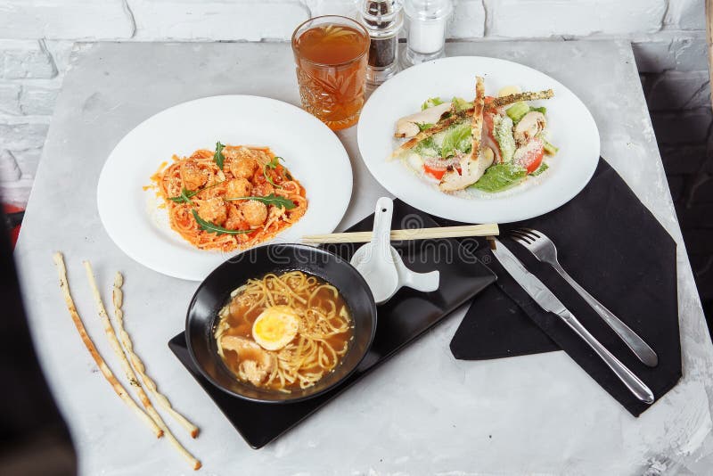 Three-course Set Menu for a Nutritious Healthy Lunch. Three Course Set ...