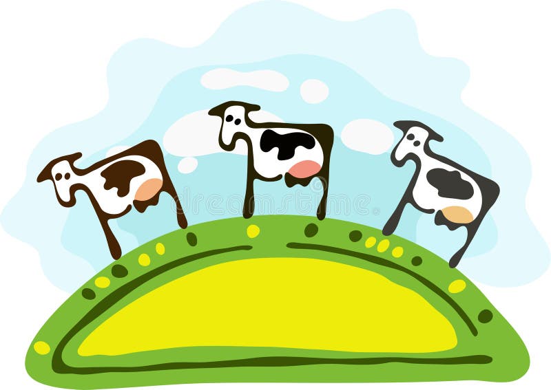 Three Cows stock vector. Illustration of farm, child - 10552904
