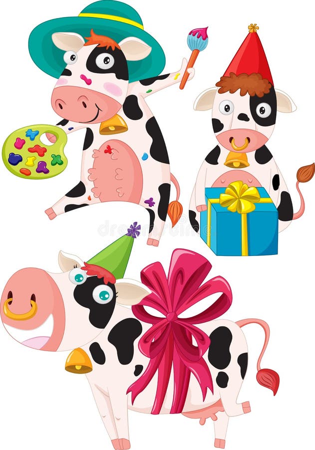 2 cows stock vector. Illustration of tree, domestic, animals - 31338763