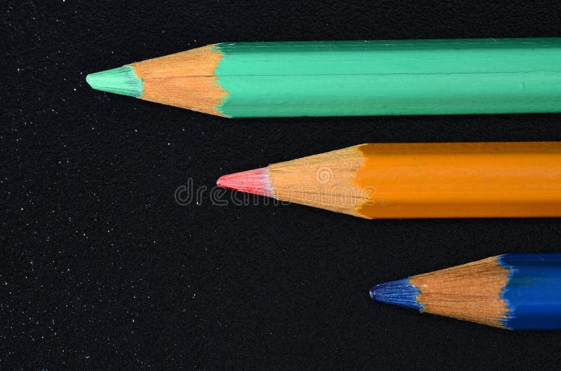 Three crayons on black stock photo. Image of color, spectrum - 81005846