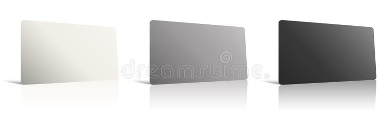 Three Credit Card Blank Template White, Grey and Black for Presentation ...