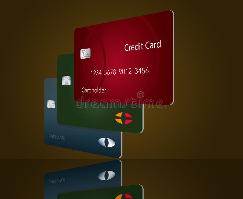 Three Credit Cards Cast Their Shadow in this 3-D Illustration of Cards ...