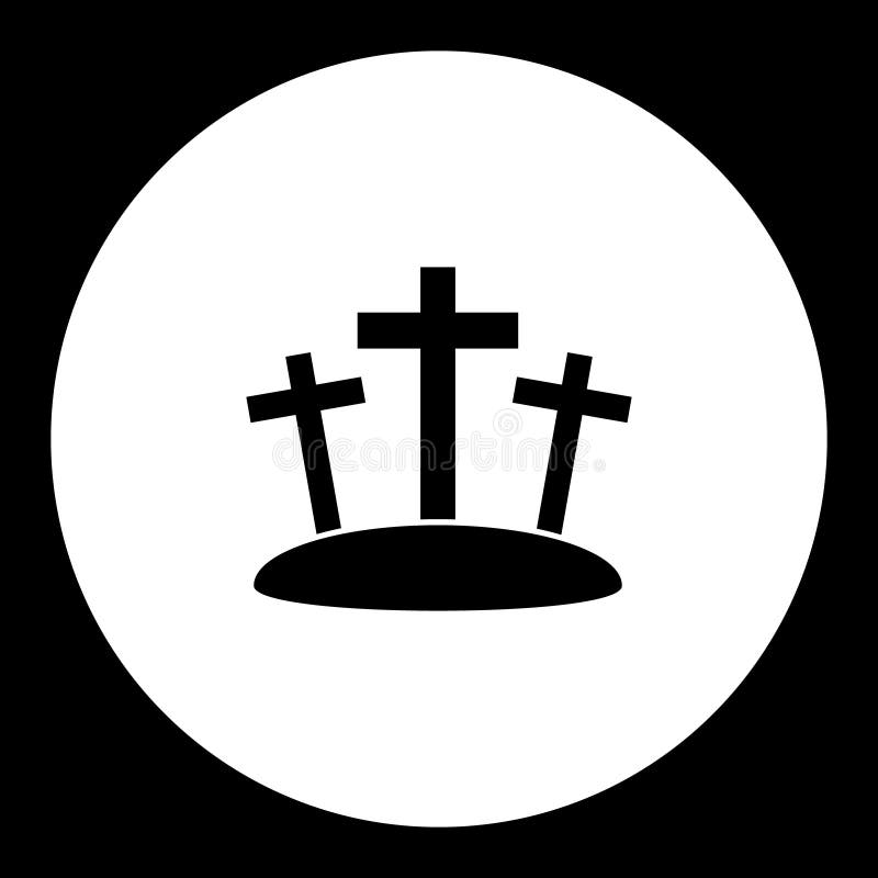 Three Cross Black Isolated Christianity Symbols Simple Icon Eps10 Stock ...
