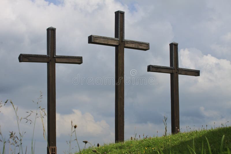 Three crosses stock photo. Image of germany, religion - 26556796