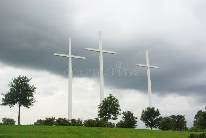 Three crosses stock photo. Image of high, gray, cruxifix - 6070958