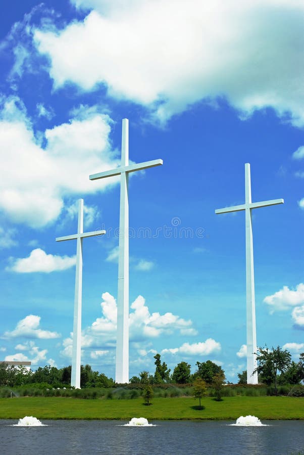Three crosses stock photo. Image of bright, nature, foutains - 6535938