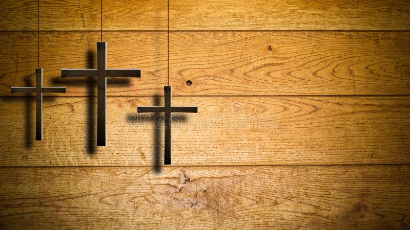 Three Crosses on a Background of Walls Stock Photo - Image of white ...