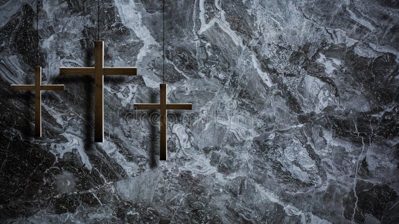 Three Crosses on a Background of Walls Stock Photo - Image of faith ...