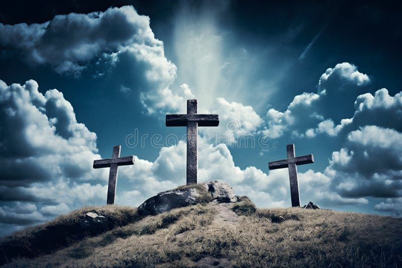 Three Crosses Sky Background Stock Illustrations – 192 Three Crosses ...