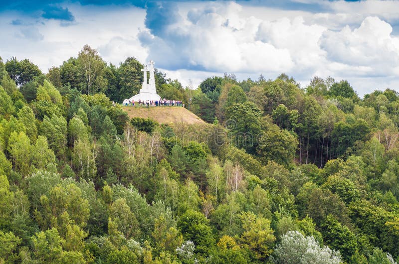 Three Crosses Monument in Vilnius Stock Photo - Image of skies, blue ...