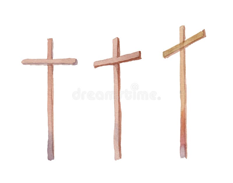 Three Crosses Stand on Light Sky Backdrop Stock Image - Image of bible ...