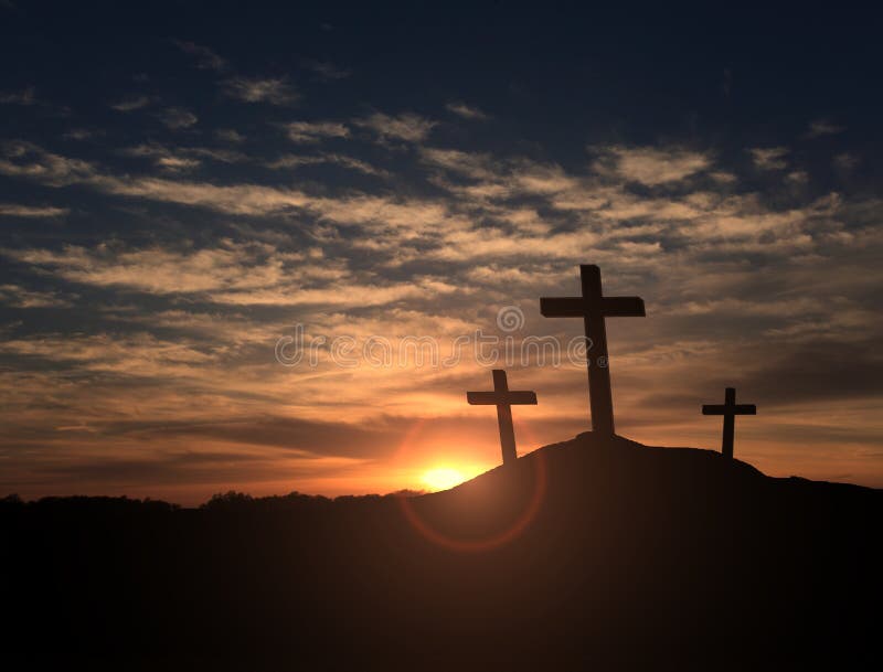 Cross at sunset. stock image. Image of cloudy, catholic - 29523847