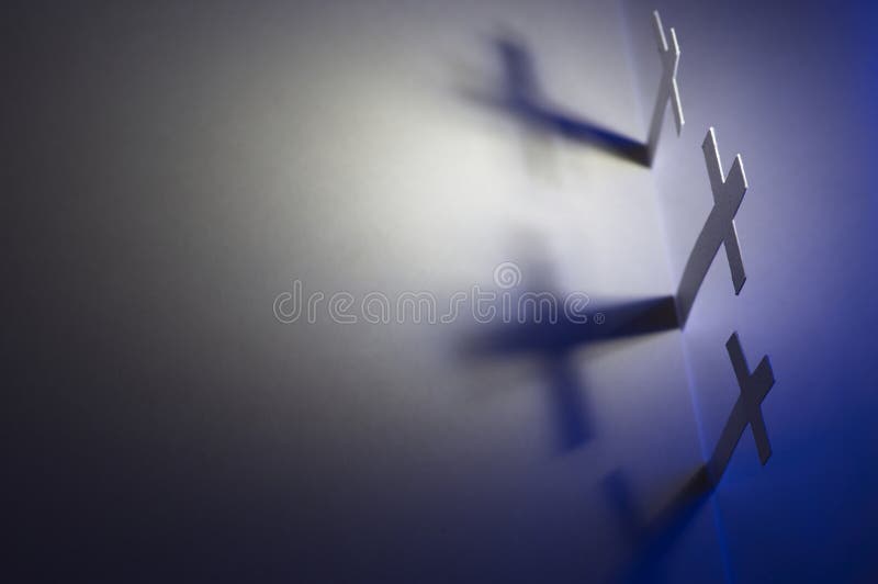 Copy Space To the Left of Three Crosses Casting Shadows Stock Photo ...