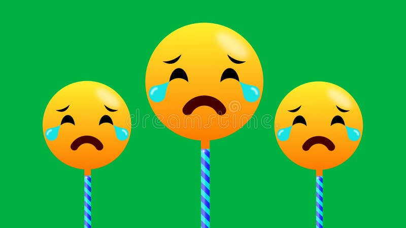 Crying Emoji Icon, Emoticon with Tears, Facial Expression, Loop ...
