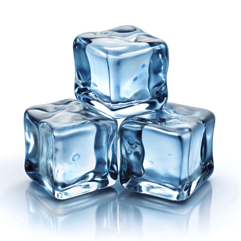 Three Crystal Clear Ice Cubes Cold Refreshing Drinks Stock Illustration ...