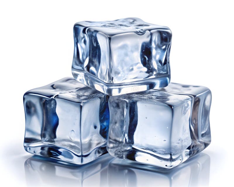 Three Crystal Clear Ice Cubes Stacked Stock Illustration - Illustration ...
