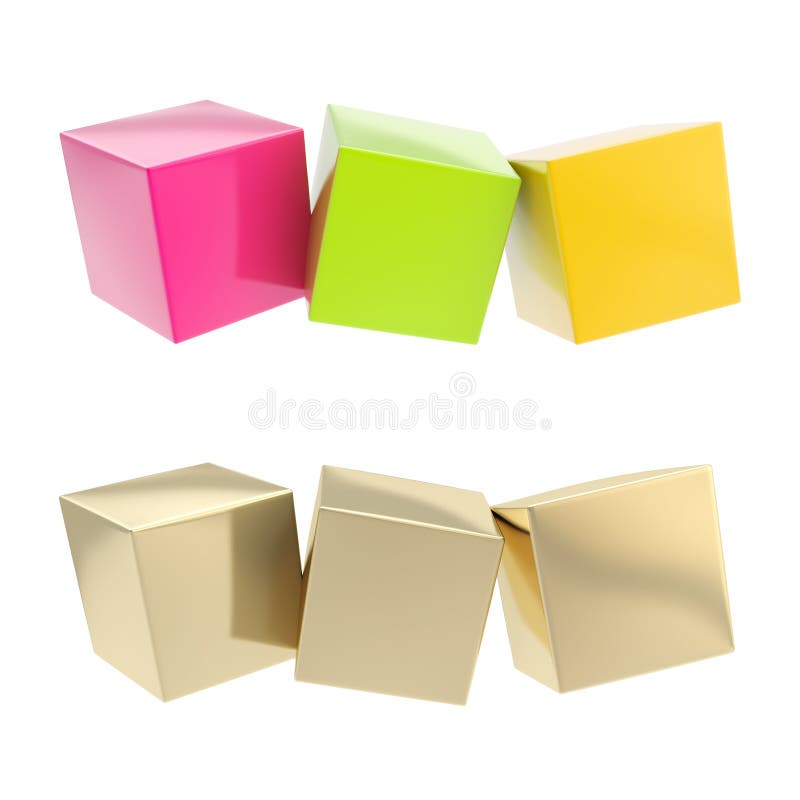 Three Cube Copyspace Text Plate Composition Stock Illustration ...