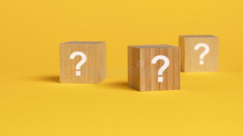 Three Cubes Question Mark Yellow Background Space Text Stock Photos ...