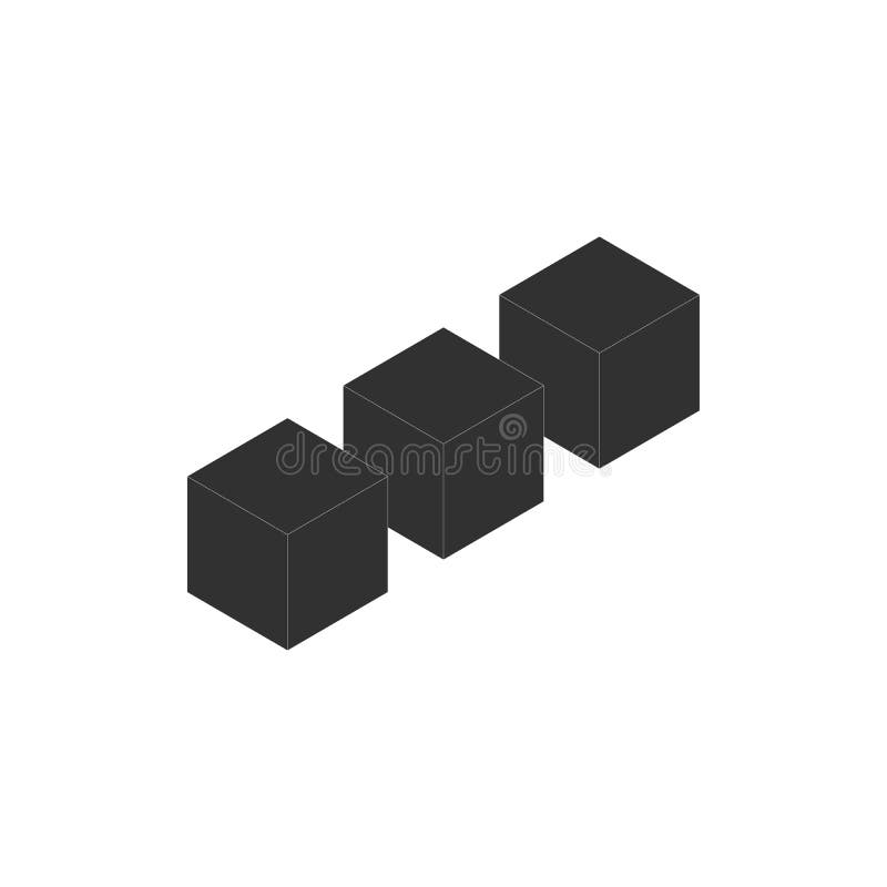 Three Cubes in Row, Layout Icon. Vector Layers Icon Vector Icon ...