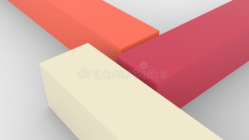 Three Cuboids Colorful Podiums Platform 3d Render. Simple Shaped Studio ...