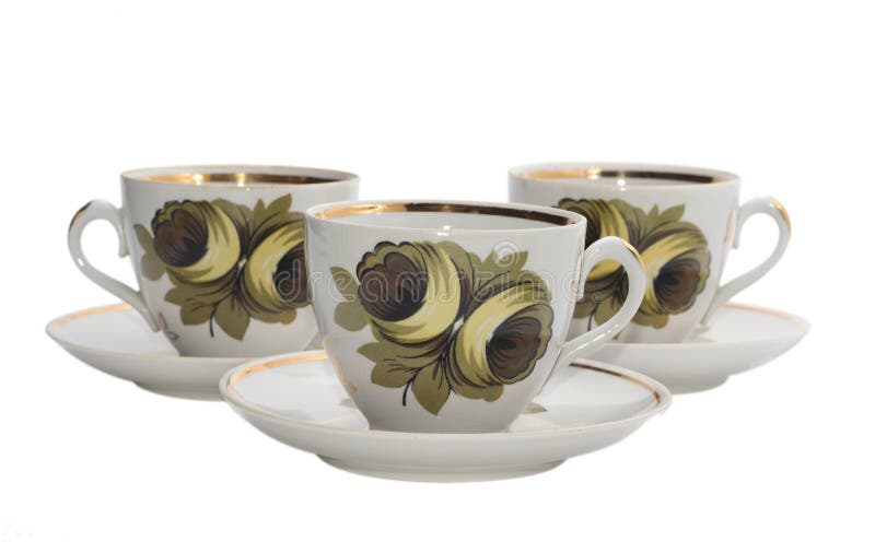 Three cups of tea stock image. Image of kitchen, beverage - 13019507