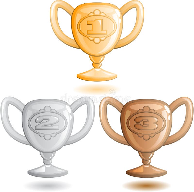Three cups stock vector. Illustration of achievement - 18236970