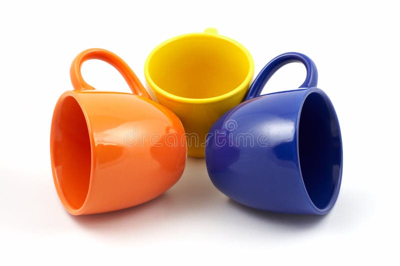 Three Colorful Coffee Cups Pastel Background Stock Photos - Free ...