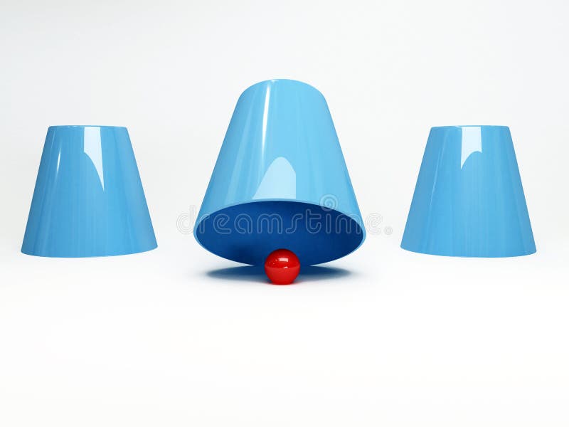 Three cups stock illustration. Illustration of risk, rendering - 5993977