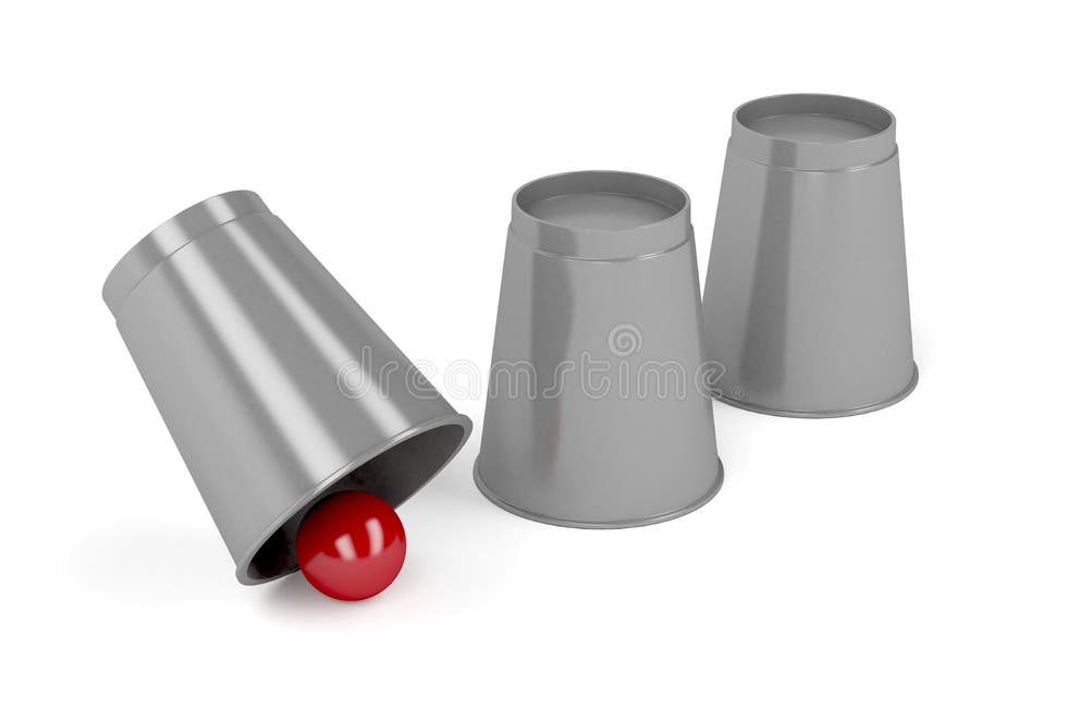 Three cups and a ball stock illustration. Illustration of trick - 70227031