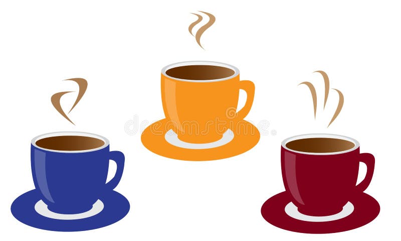 Three cups of coffee stock illustration. Illustration of espresso ...