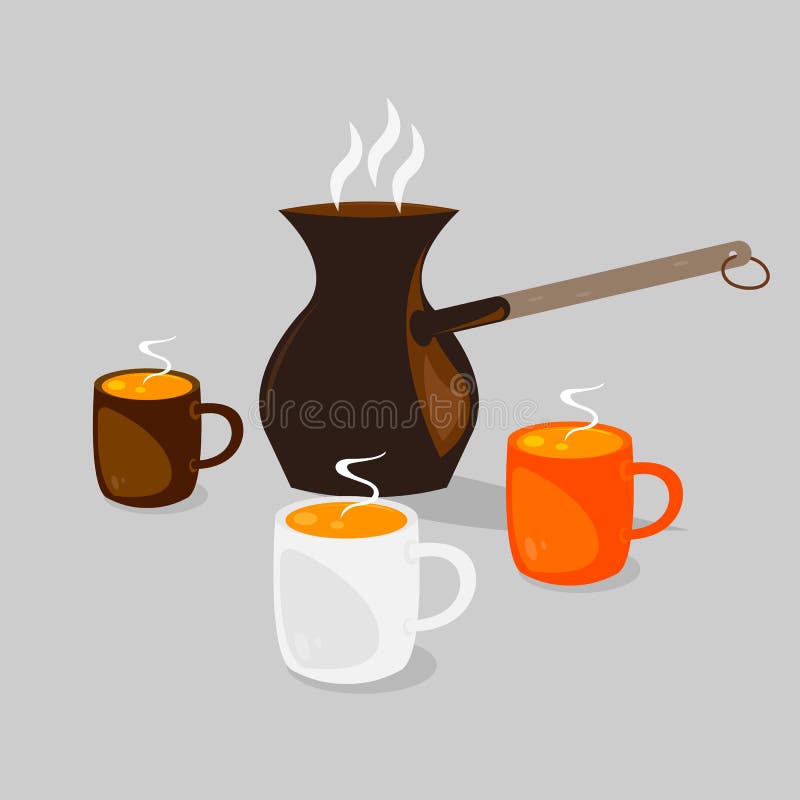 Three cups of coffee stock vector. Illustration of cappuccino - 83197035