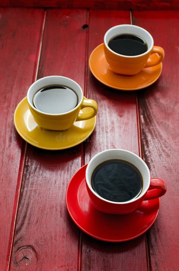 Three Cups stock image. Image of wood, coffee, beverage - 35422277