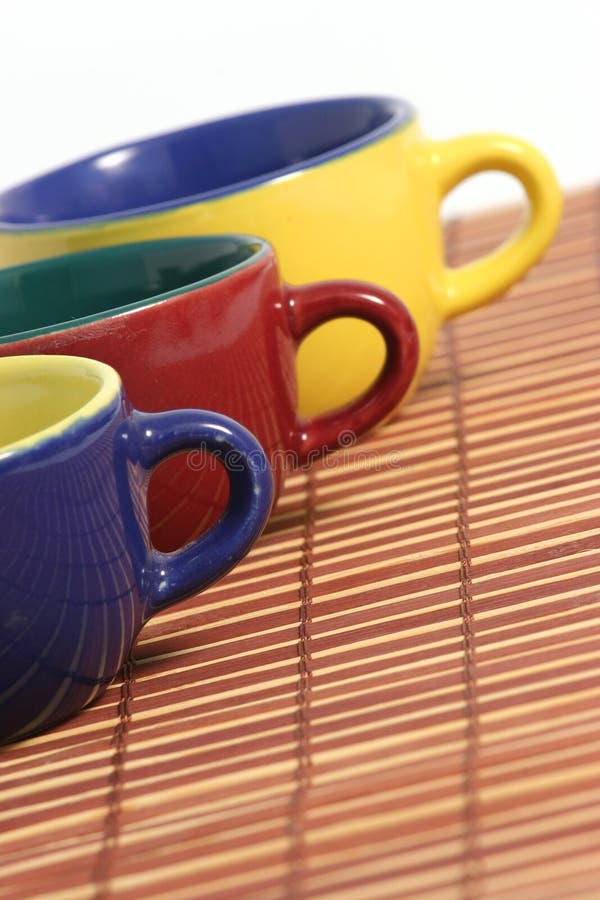 Three cups d stock image. Image of cookware, food, design - 263751