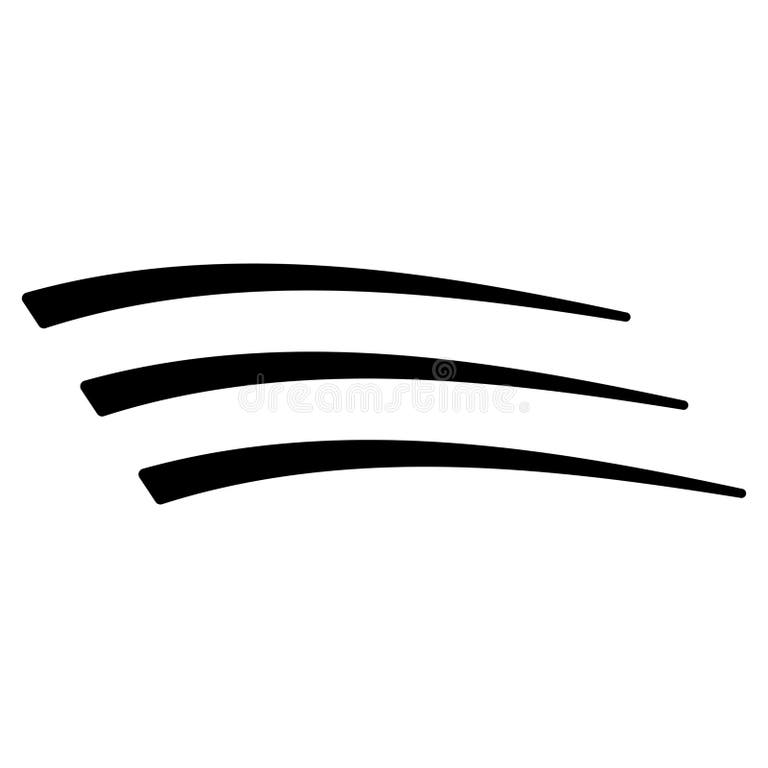 Three Curved Black Brush Strokes Creating a Dynamic Speed Lanes Stock ...