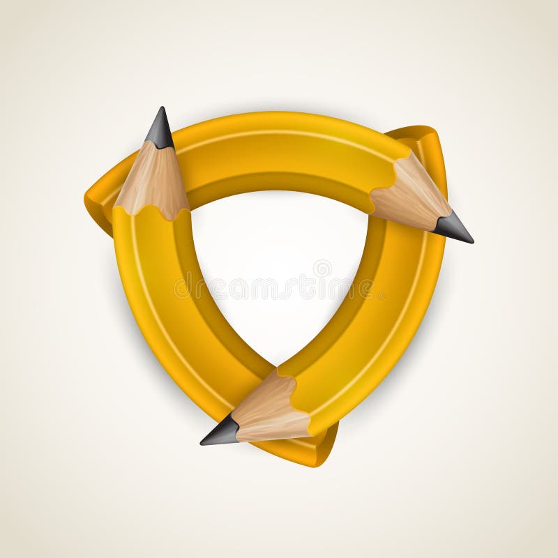 Three curved pencil stock vector. Illustration of abstracts - 44809975