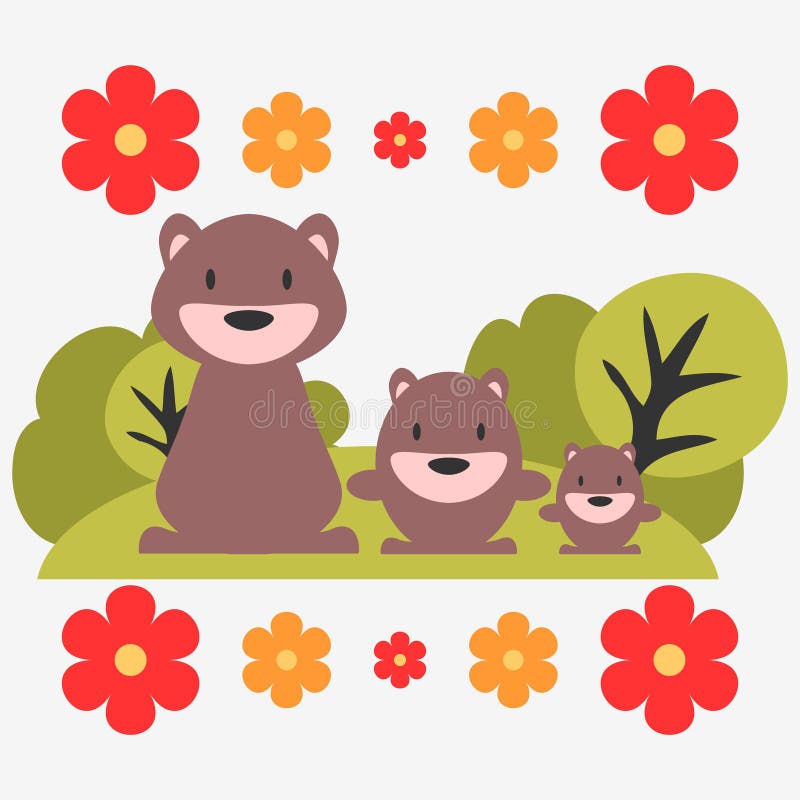 Three cute bears stock vector. Illustration of family - 32819007