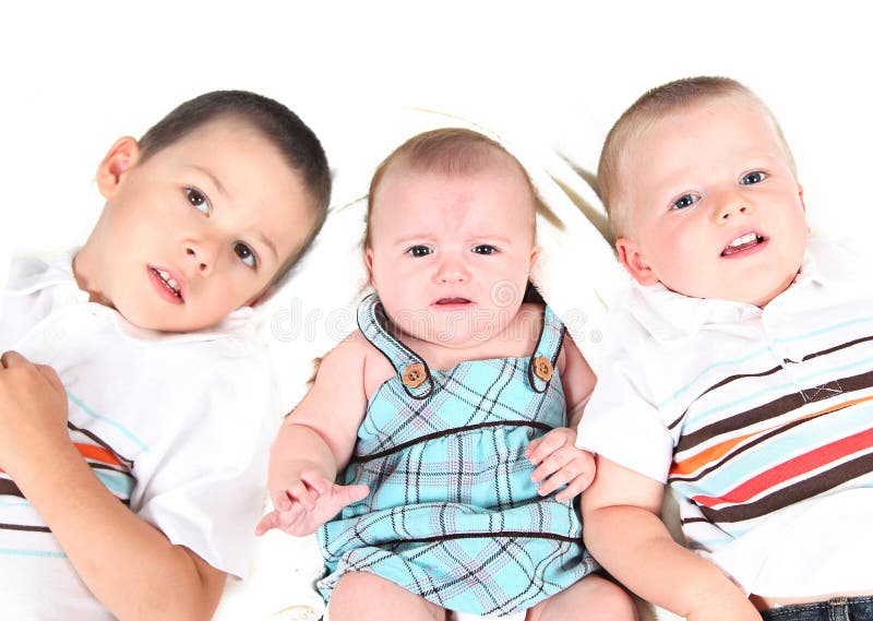 Children Posing for Family Photo Stock Photo - Image of sister ...
