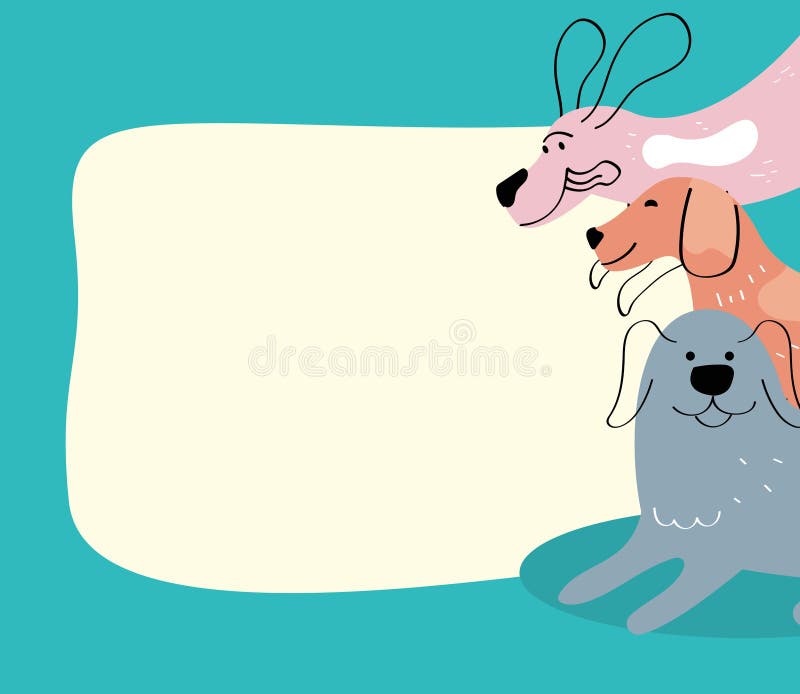 Three cute dogs frame stock vector. Illustration of vector - 265519577