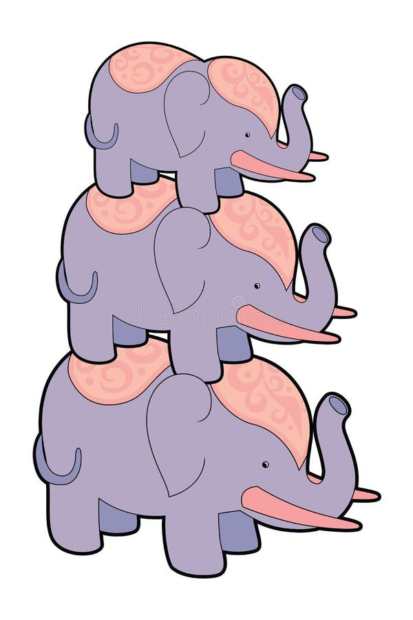 Three Cute Elephants Vector Stock Vector - Illustration of jungle ...