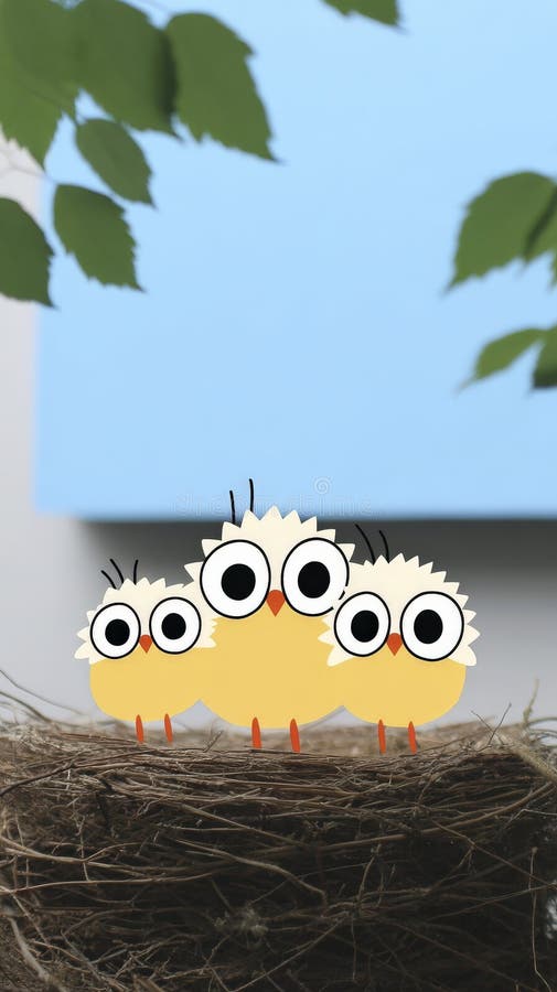 Three Cute Fluffy Creatures Stock Illustration - Illustration of ...