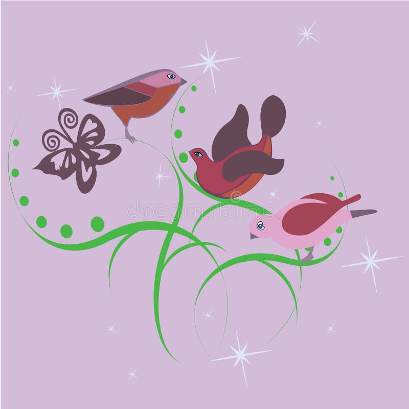 Three Cute Little Birds Stock Illustrations – 133 Three Cute Little ...