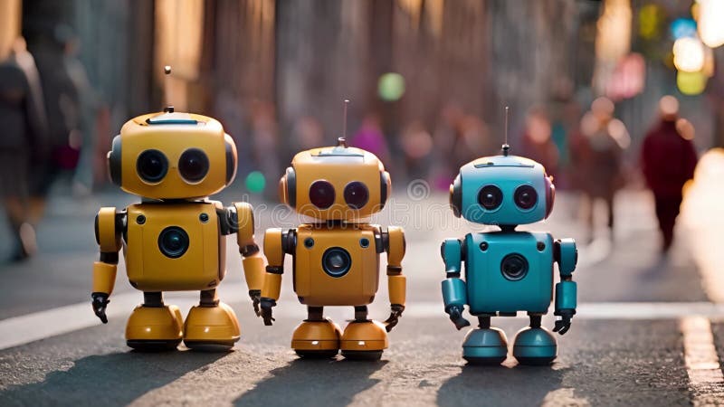 Three Robots are Standing Next To Each Other Stock Footage - Video of ...